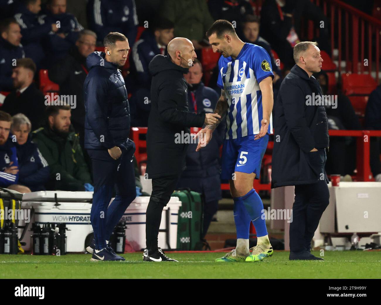 Nottingham, UK. 25th Nov, 2023. Lewis Dunk (B&HA) speaks fourth ...