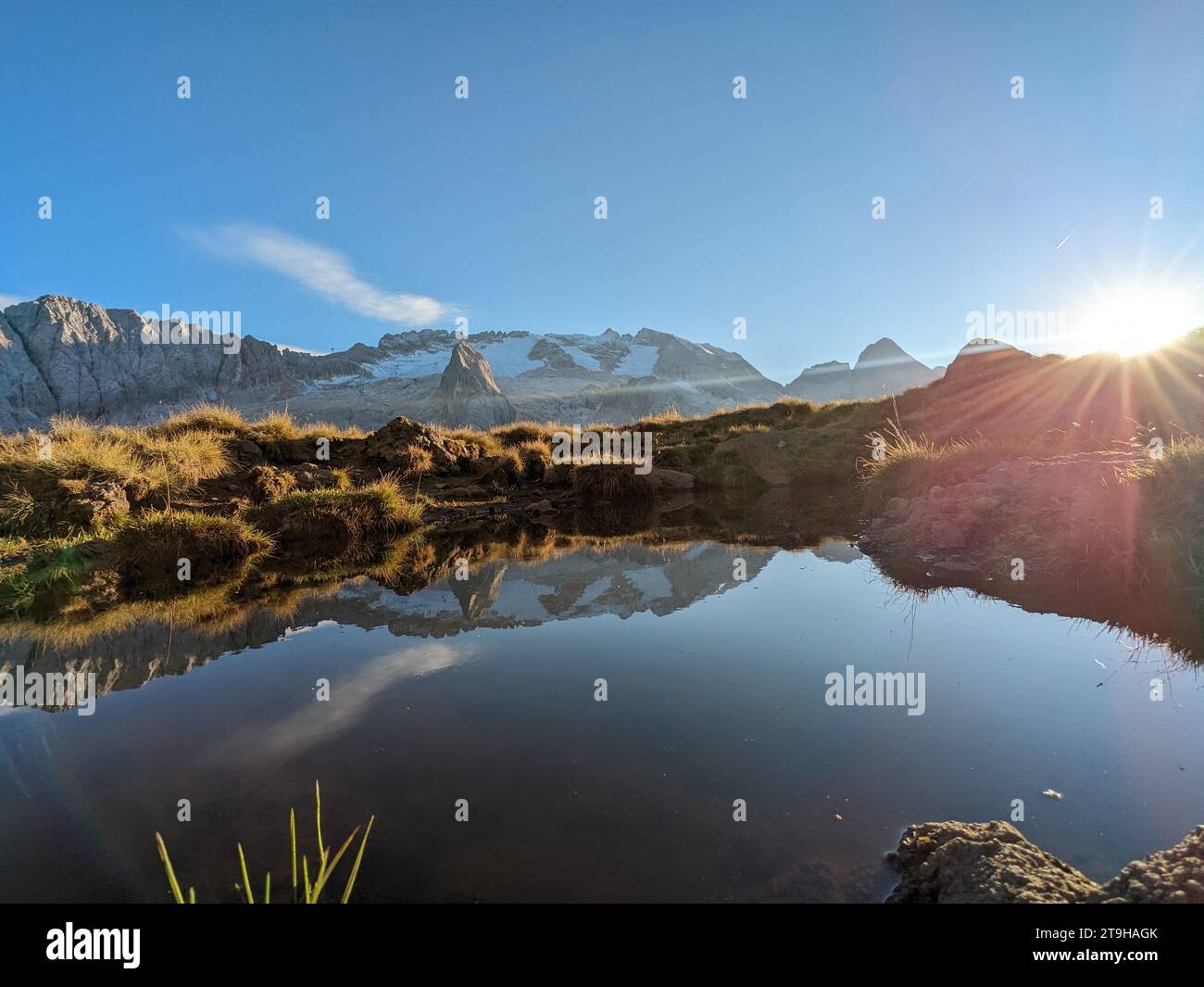 Beautiful landscape of Italian dolomites-with mountain meadows,lakes ...