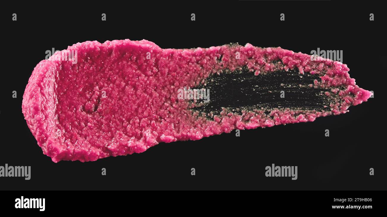 red vegetable beetroot hummus puree isolated on black background, top ...