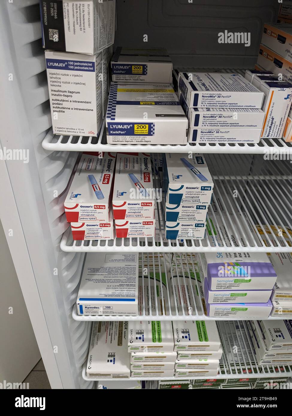 Prague,Czech republic- June 22 2023: Ozempic box. Czech version of ...