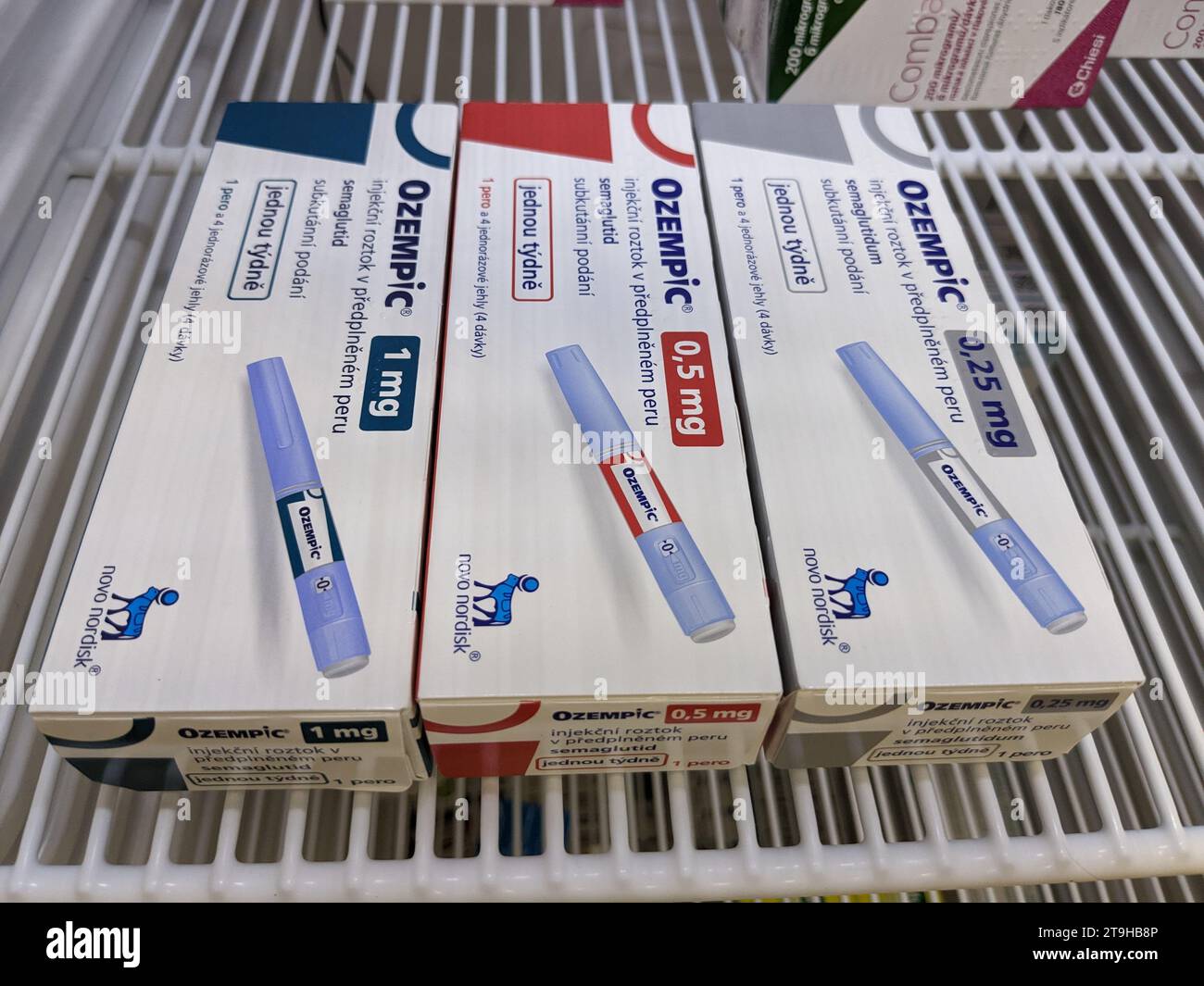 Prague,Czech republic- June 22 2023: Ozempic box. Czech version of ...