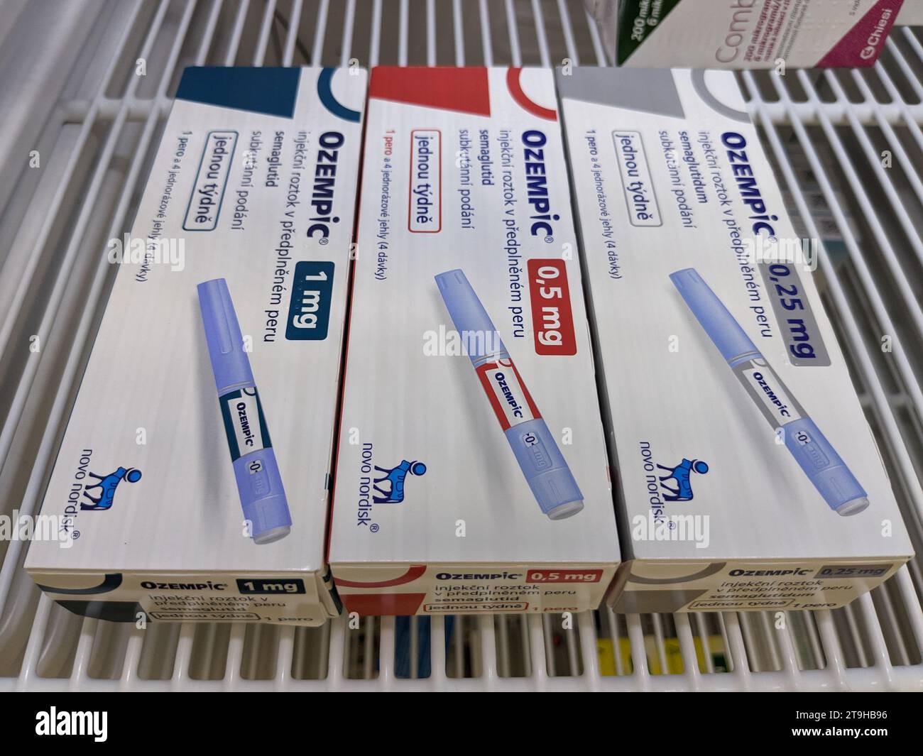 Prague,Czech republic- June 22 2023: Ozempic box. Czech version of ...