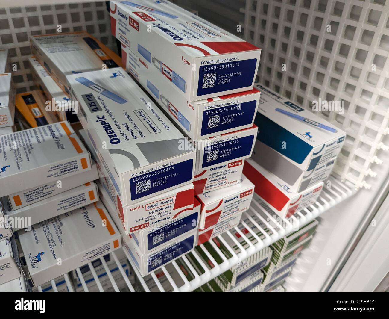 Prague,Czech republic- June 22 2023: Ozempic box. Czech version of ...