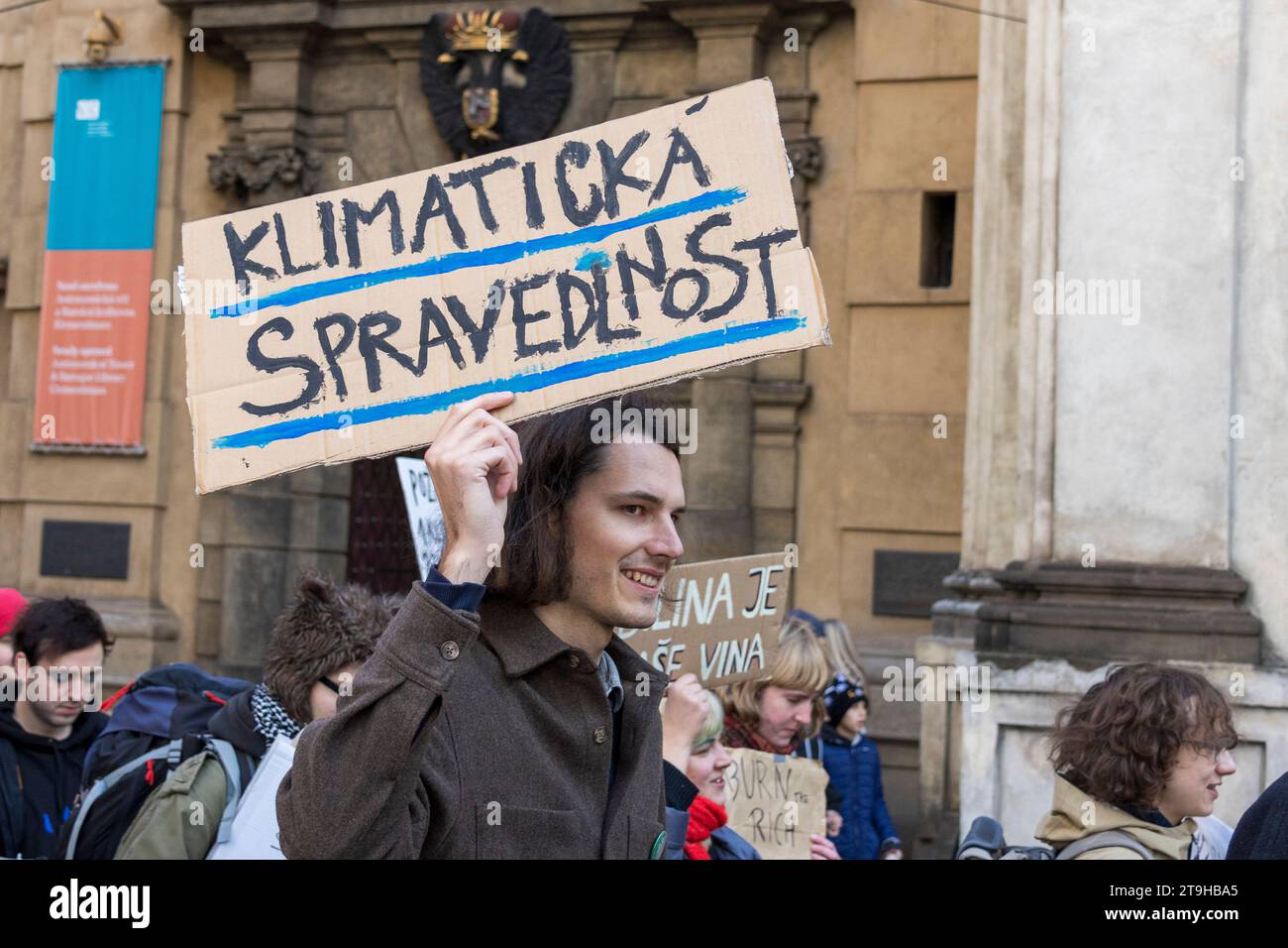 Student Day demonstration, climate change protest, Prague, Czech ...