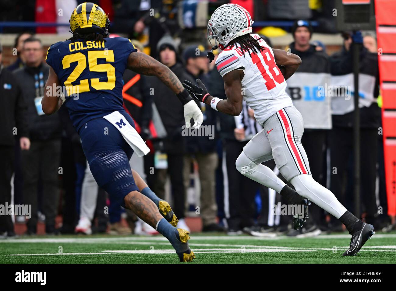 Ohio State Buckeyes wide receiver Marvin Harrison Jr. runs to score a ...