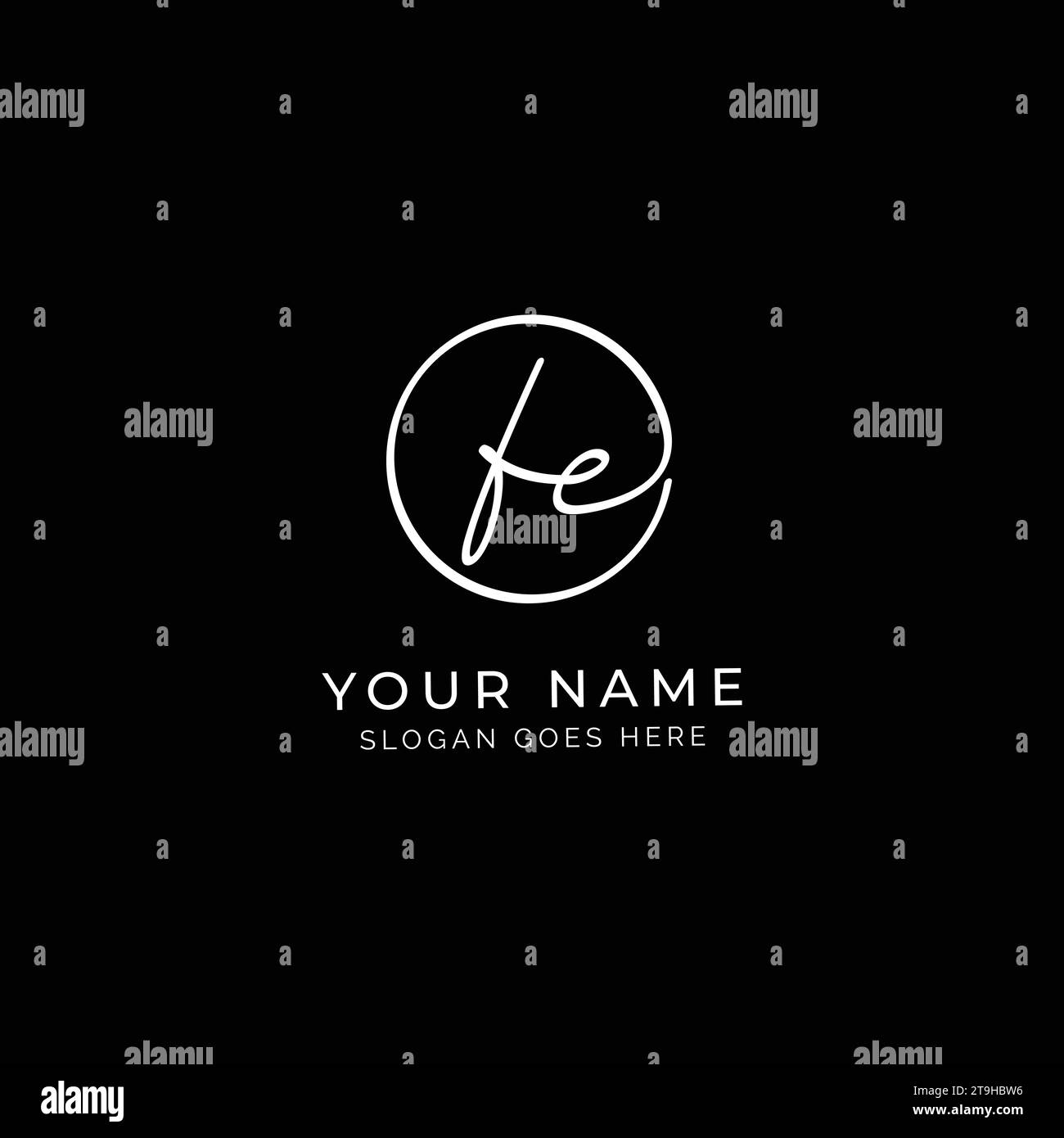 F, E, FE Initial letter handwritten and signature vector logo. Business ...