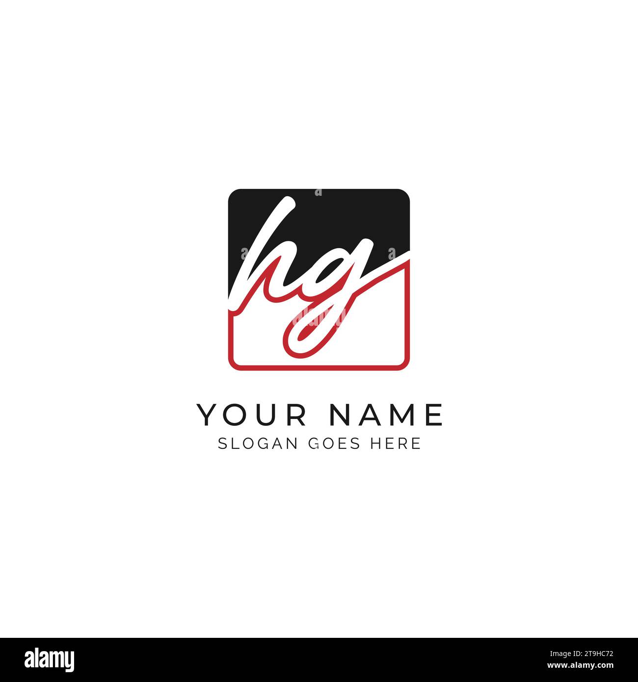 H, G, HG Initial letter handwritten and signature vector image template ...