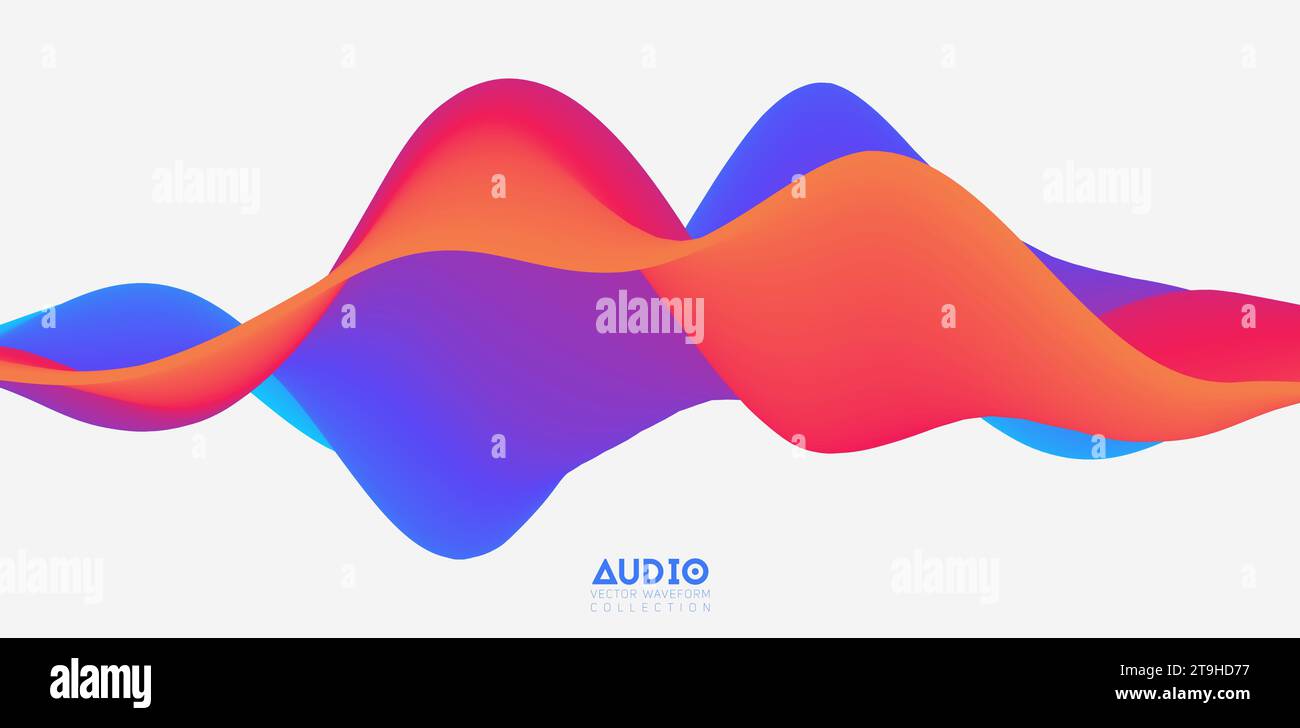 Sound wave visualiztion. 3D colorful solid waveform. Voice sample ...