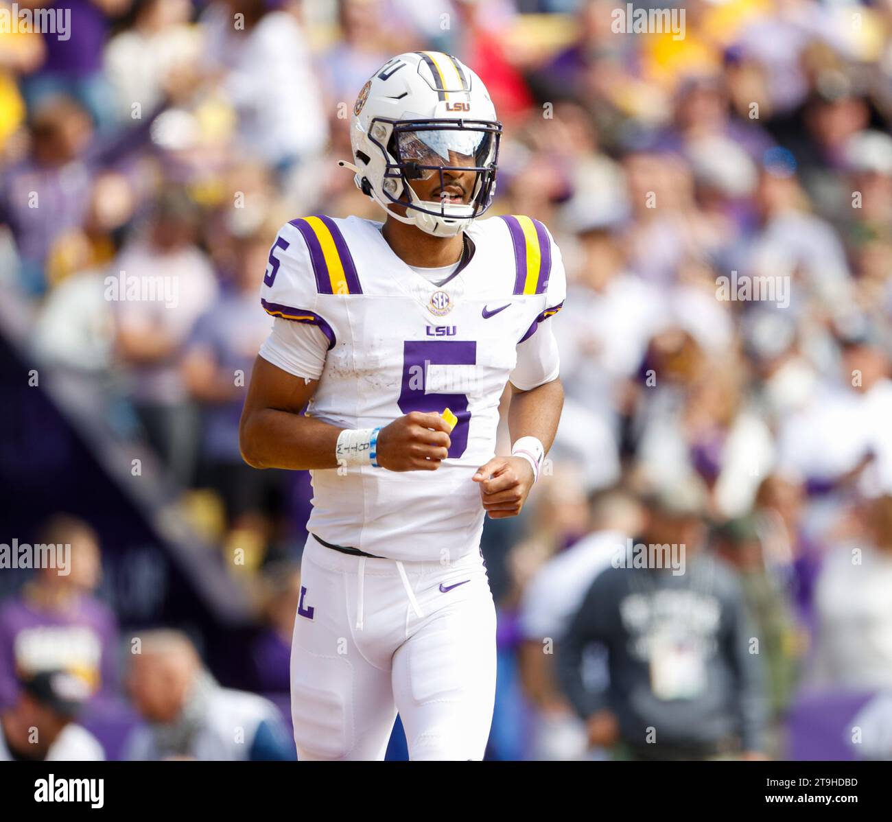 November 25, 2023: LSU quarterback Jayden Daniels (5) during an SEC ...