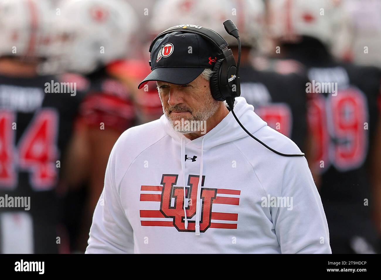 Utah head coach Kyle Whittingham looks on against Colorado during the ...