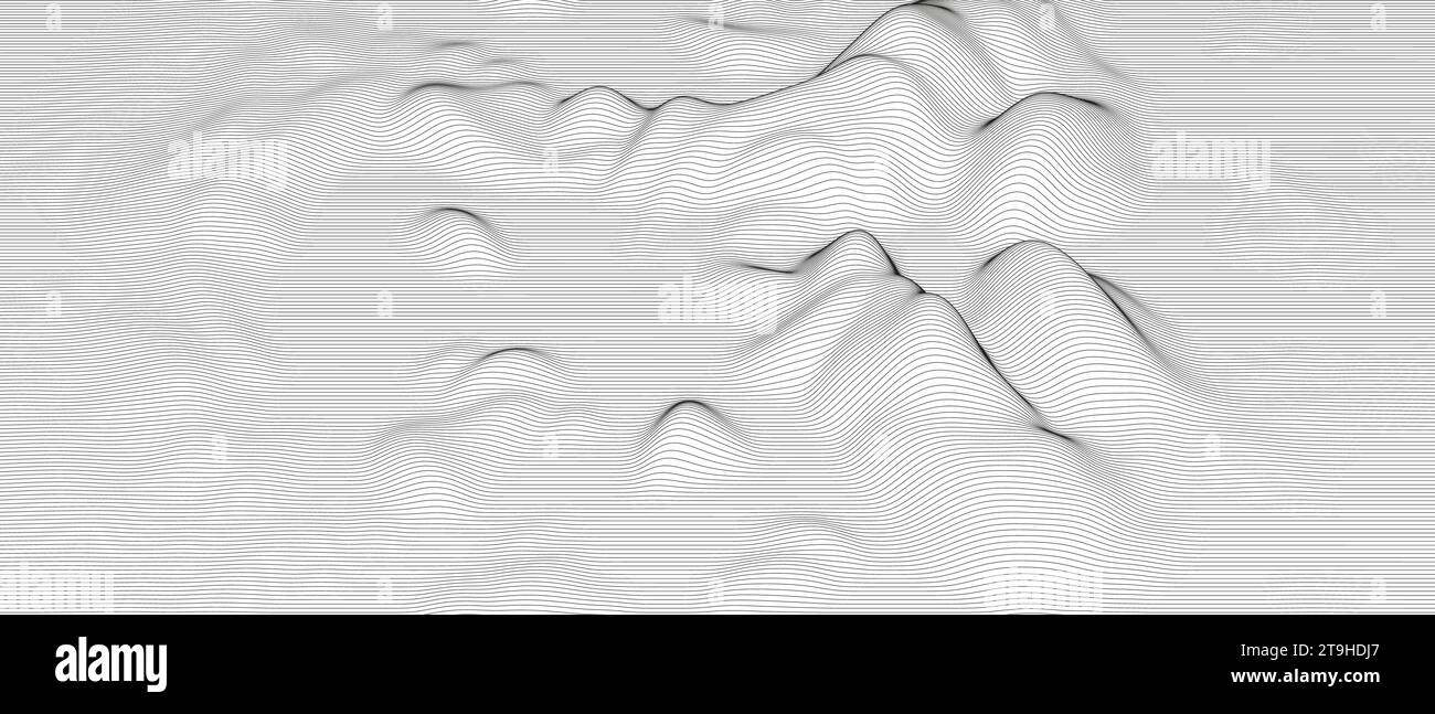 Abstract background with distorted line shapes on a white background ...