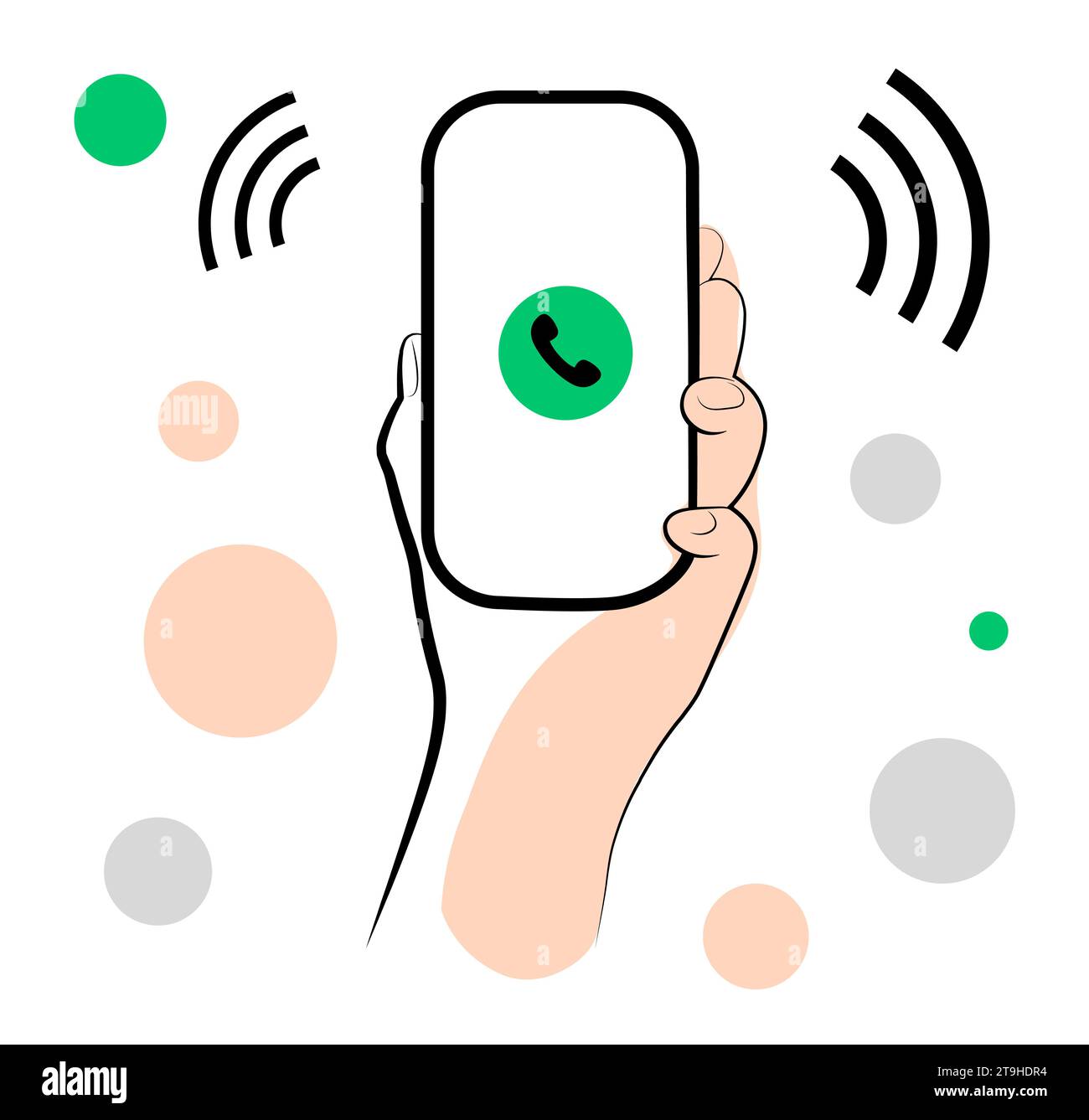 Hand smartphone on white Stock Vector Images - Alamy