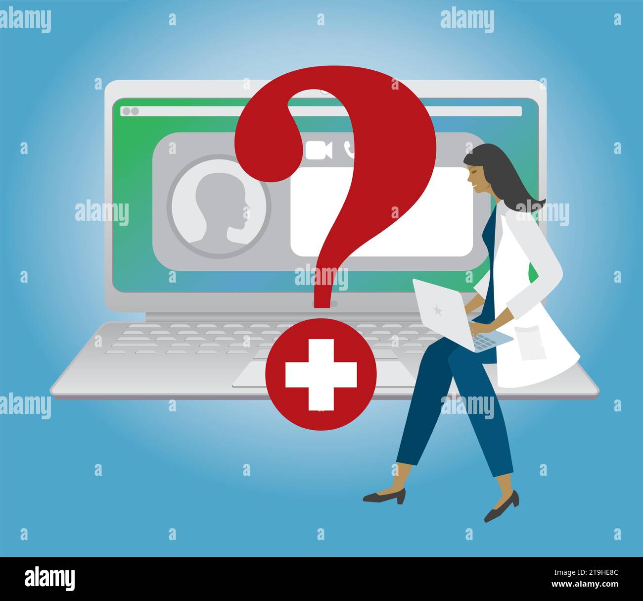 Online physician in laptop Stock Vector Images - Alamy