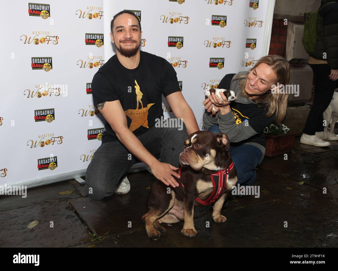 London, UK. Declan Spaine and Joanna Riding at the West End Woofs event ...