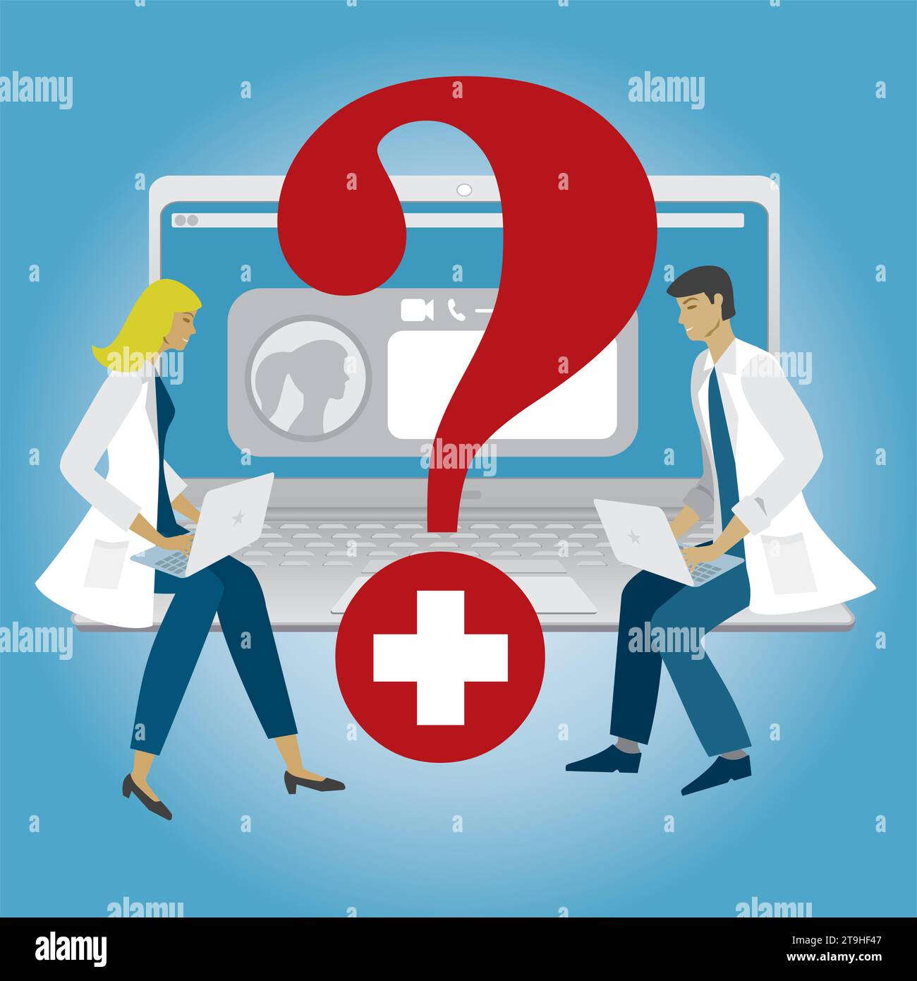 Two doctors talking illustration hi-res stock photography and images ...