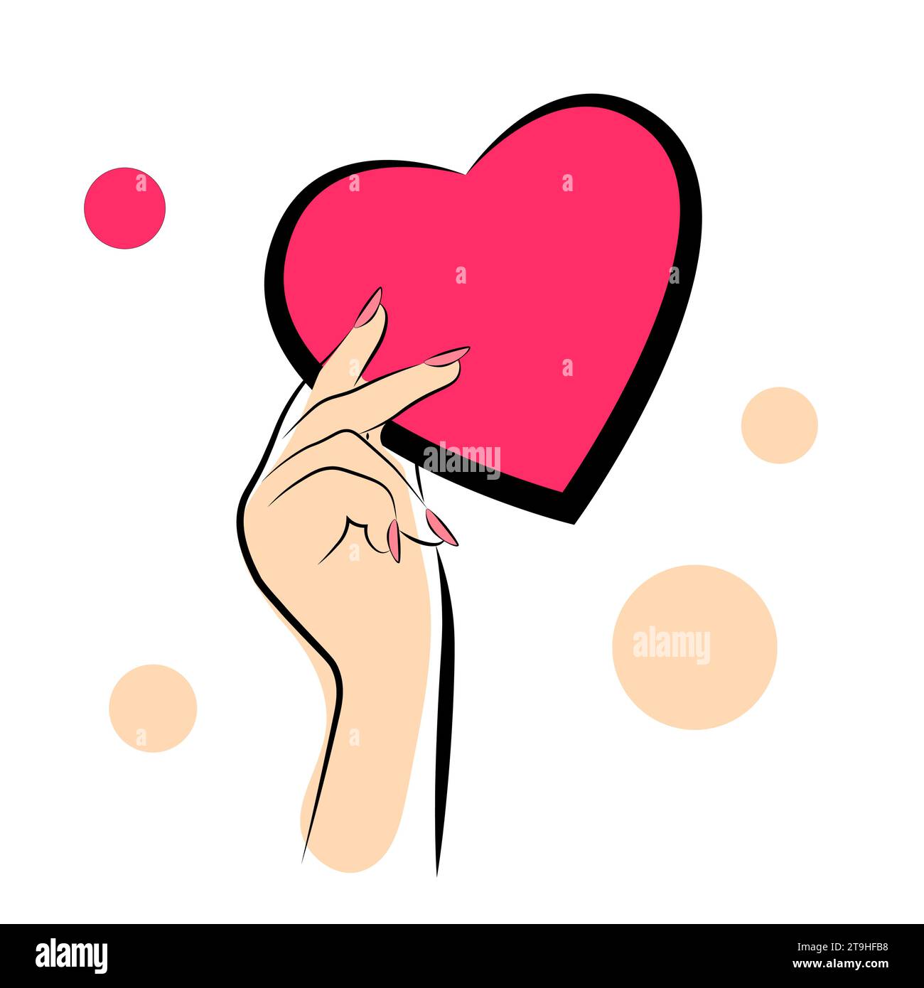 Heart in hand on white background Stock Vector Image & Art - Alamy