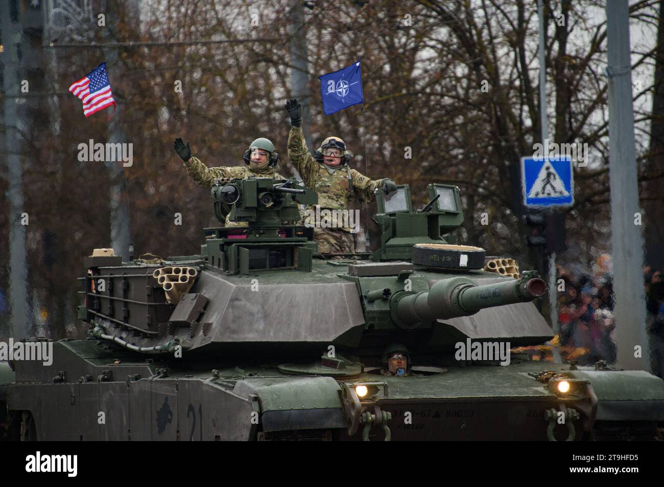 Vilnius, Lithuania. 25th Nov, 2023. U.S. Army tanks Abrams take part in ...