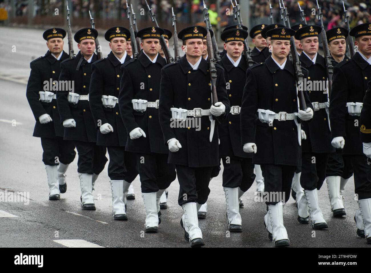 Vilnius, Lithuania. 25th Nov, 2023. Lithuanian Naval forces members ...