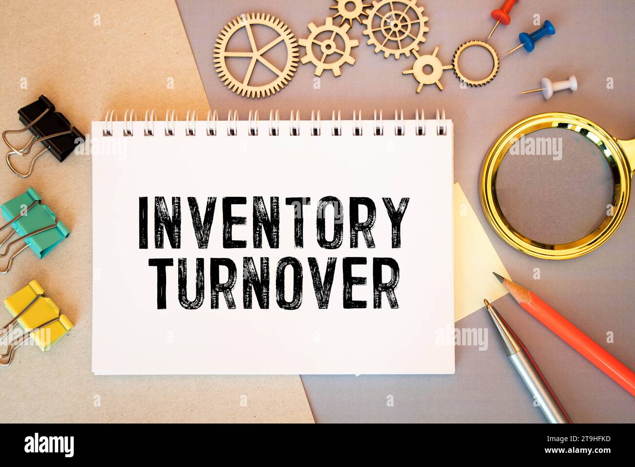 Business Concept: Close-up the Inventory Turnover button on the ...