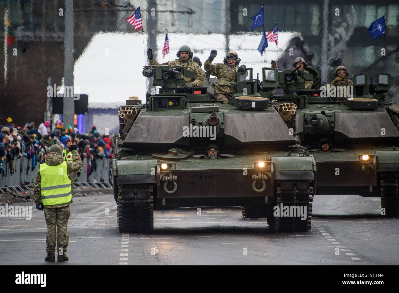 Vilnius, Lithuania. 25th Nov, 2023. U.S. Army tanks Abrams take part in ...