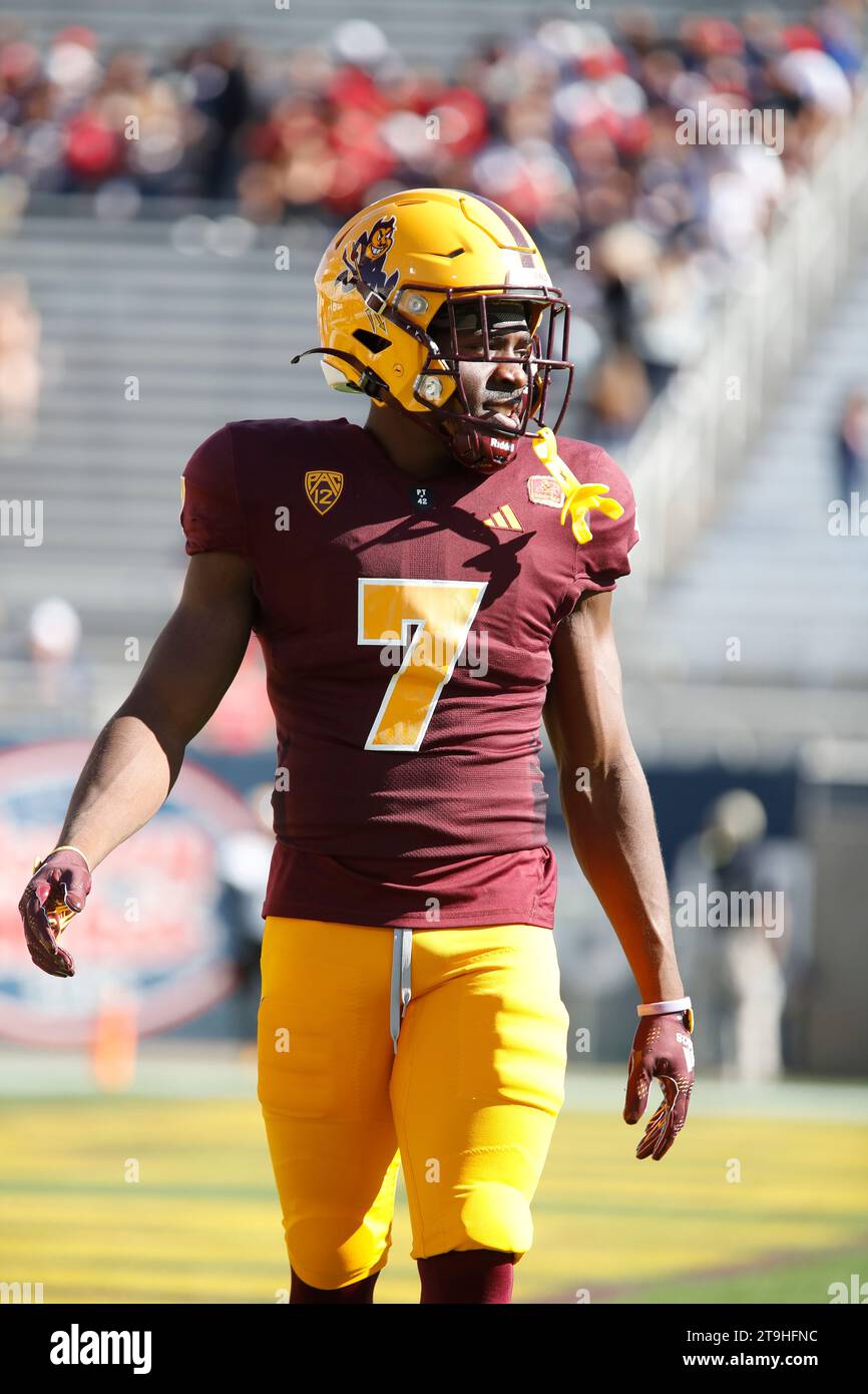 Tempe, Arizona, USA. 25th Nov, 2023. Wide receiver Melquan Stovall (7 ...