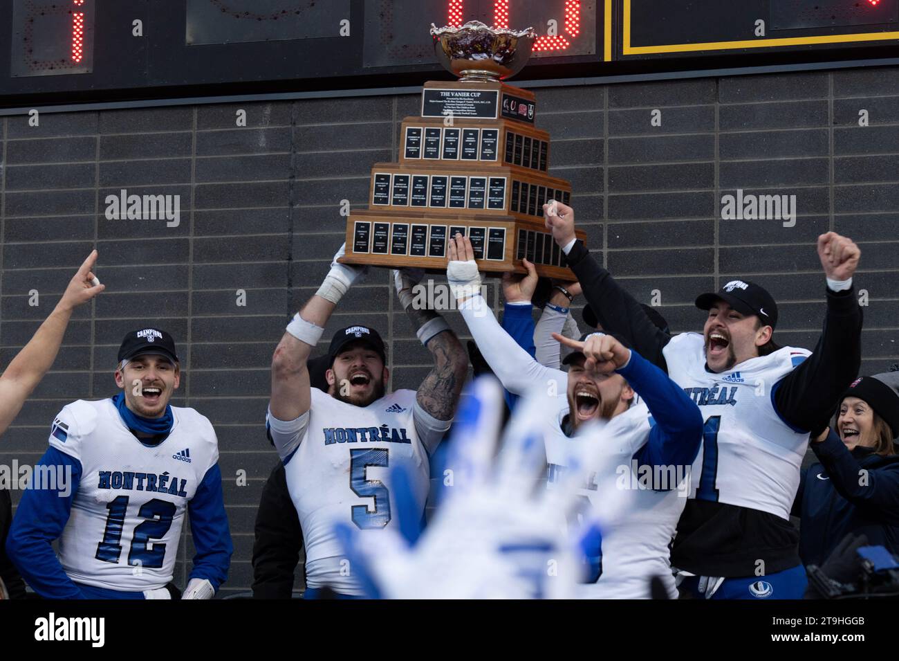 Kingston, Canada. 25th Nov, 2023. Montreal Carabins quarterback ...