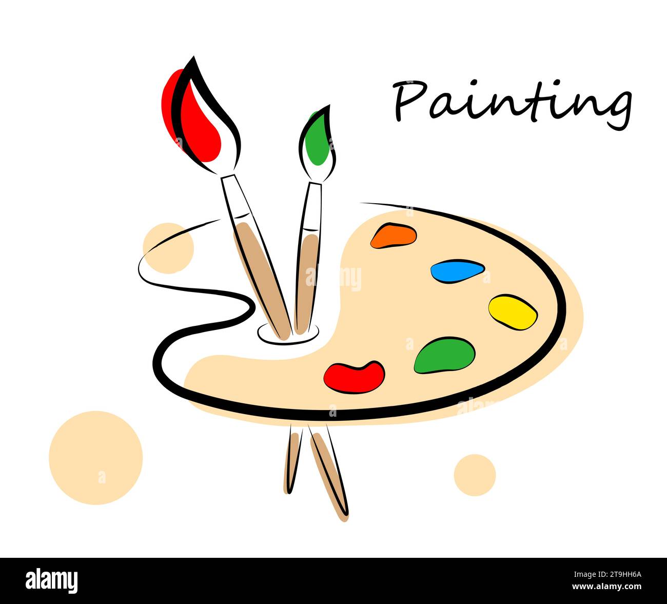Paintbrush white background paint Stock Vector Images - Alamy