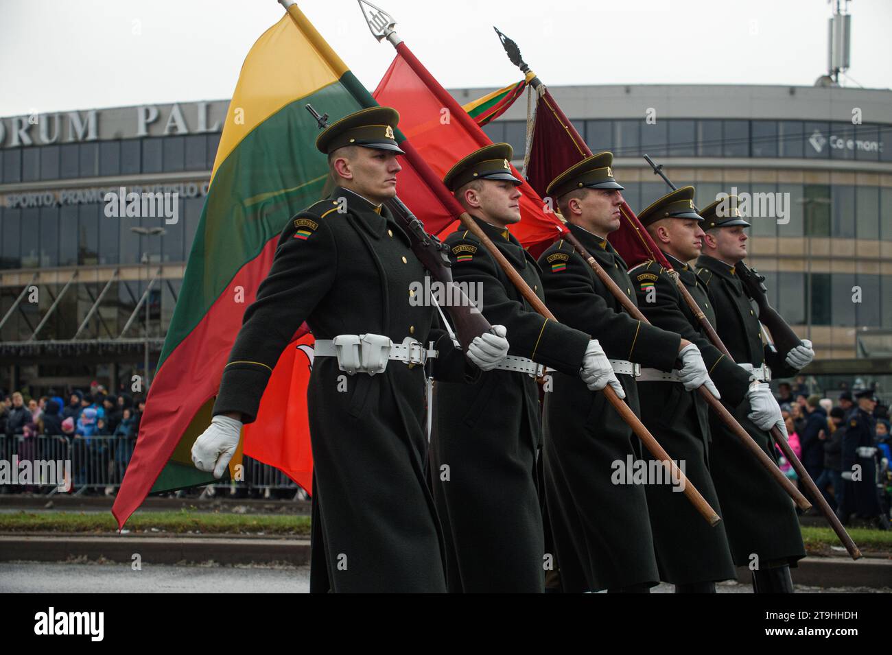 Vilnius, Lithuania. 25th Nov, 2023. Lithuania's military officers march ...