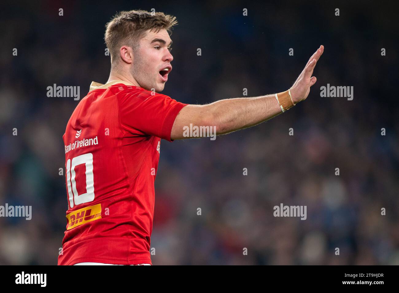 Dublin, Ireland. 25th Nov, 2023. Jack Crowley of Munster during the ...