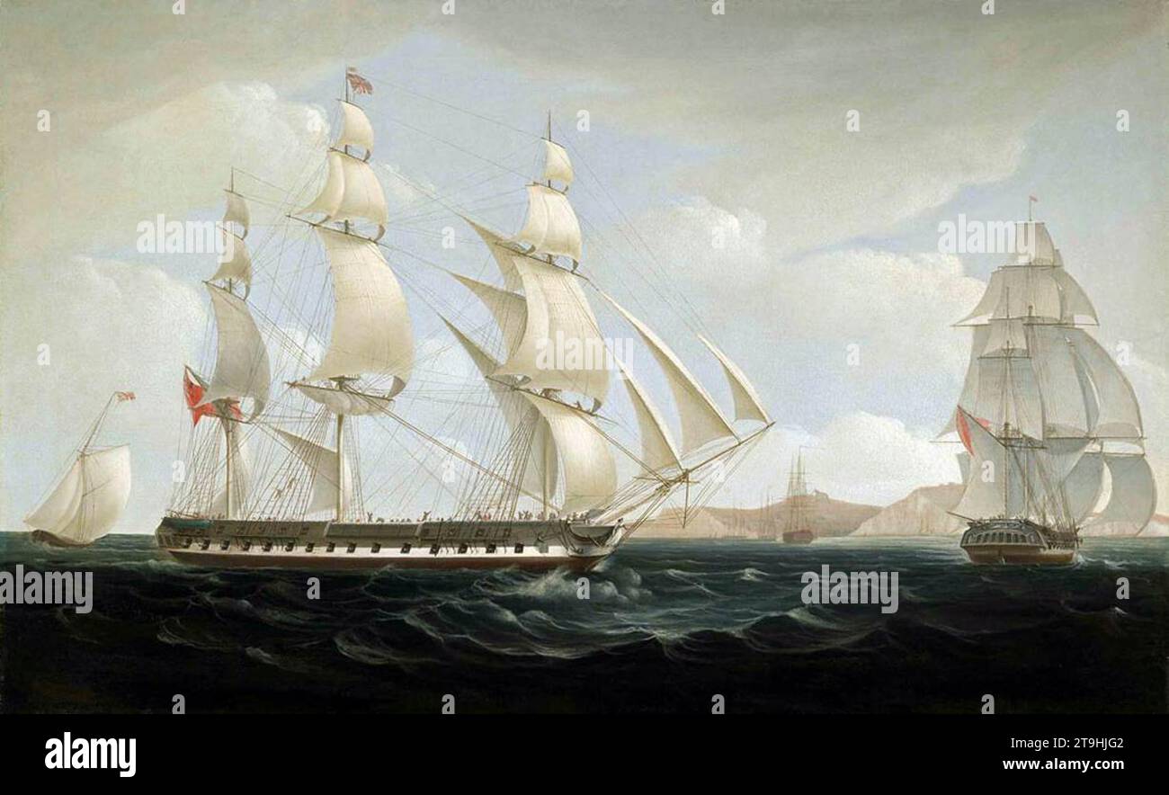 The East Indiaman 'Ceres' in Two Positions off St. Helena - by William ...