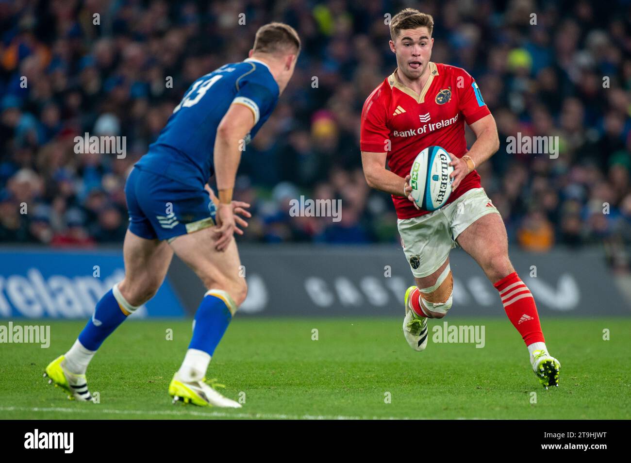 Dublin, Ireland. 25th Nov, 2023. Jack Crowley of Munster with the ball ...