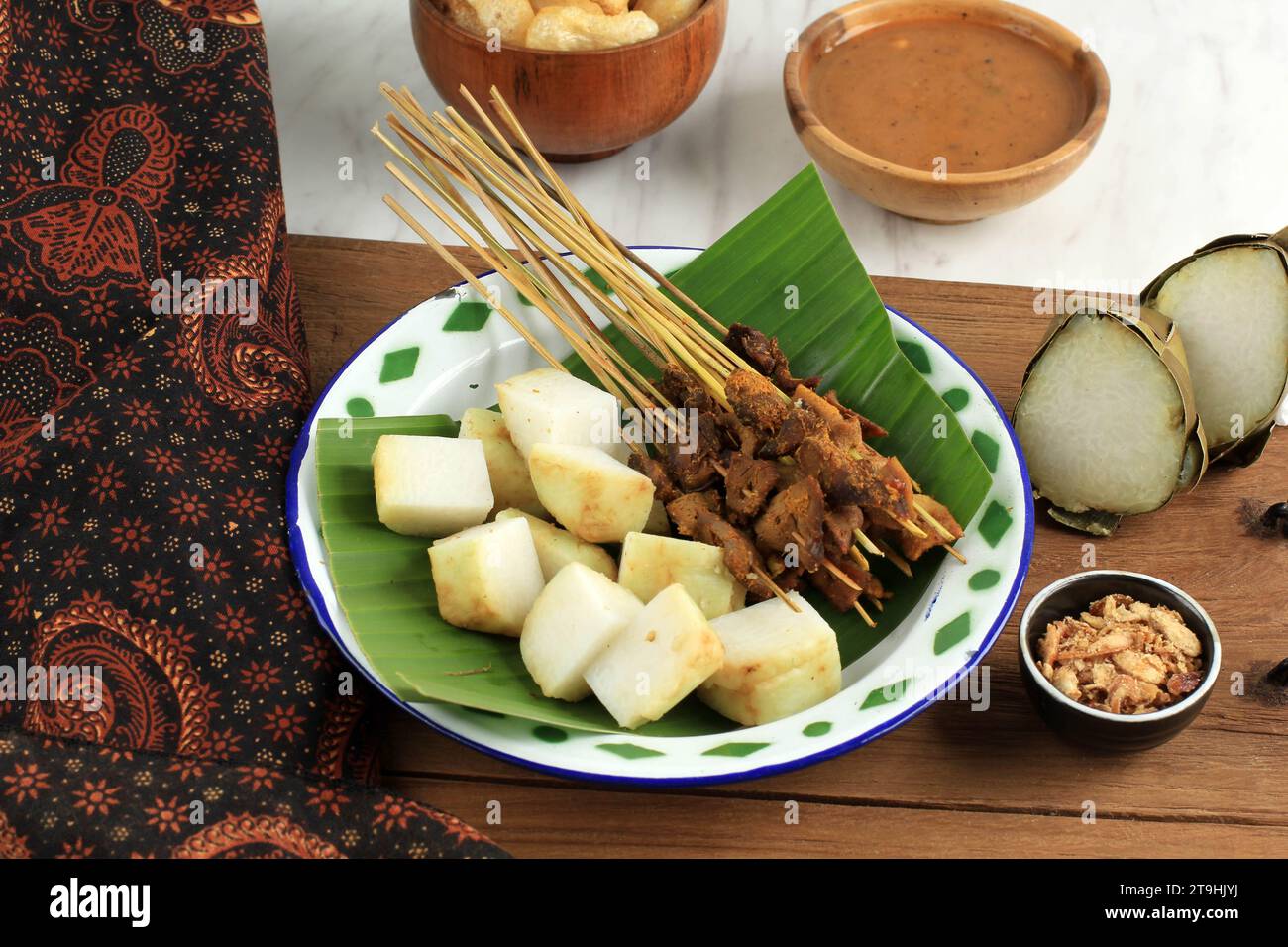 Sate Padang. Spicy Beef Satay from Padang, West Sumatra. Served with ...