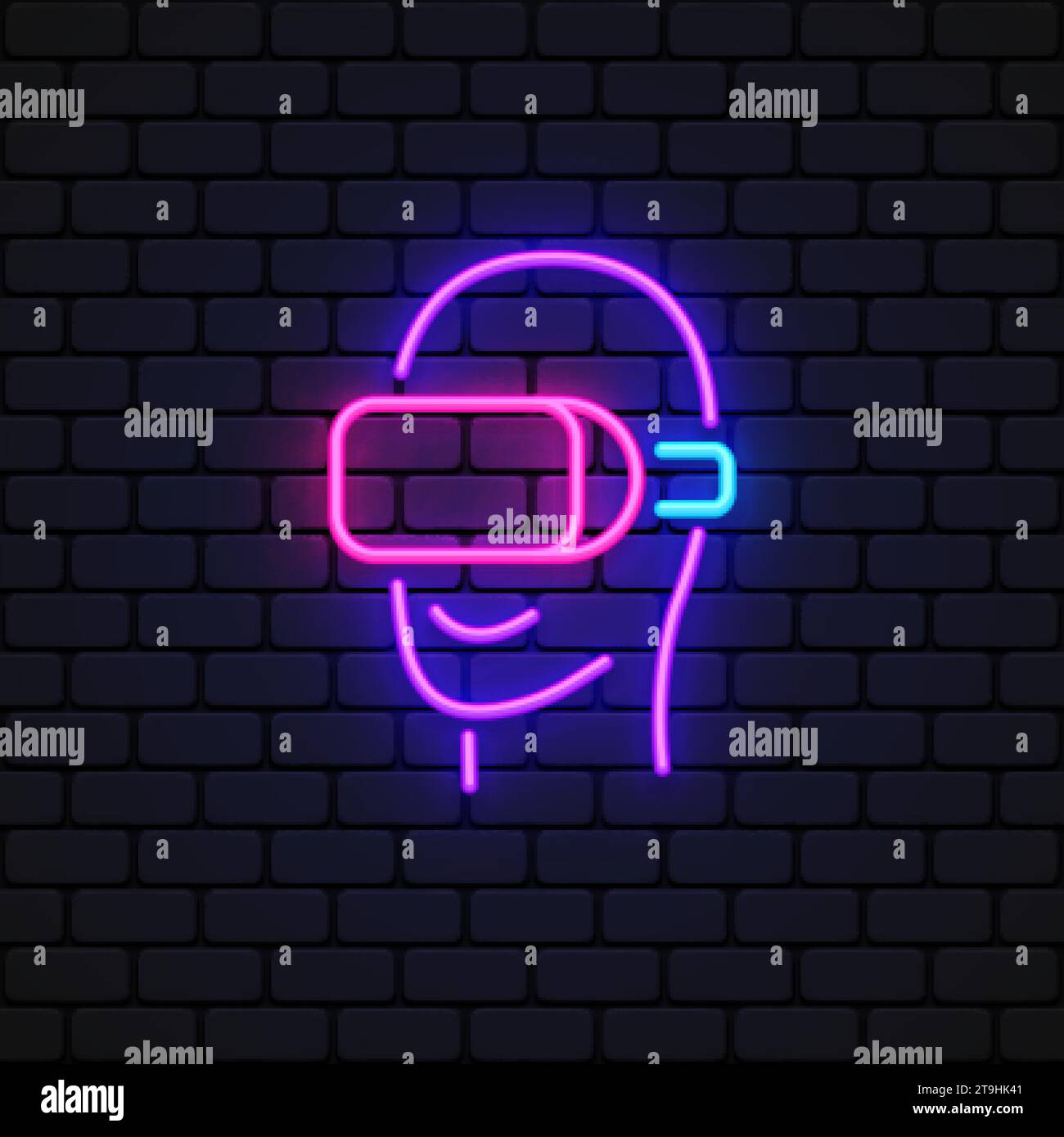 Vr neon icon for banner design. Vector illustration Stock Vector Image ...