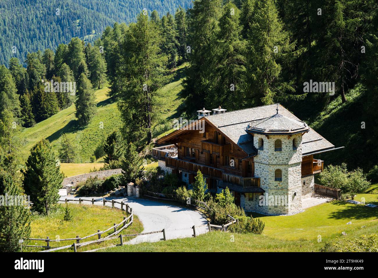 Switzerland, St.Moritz - June 6, 2023: city landscape with buildings ...