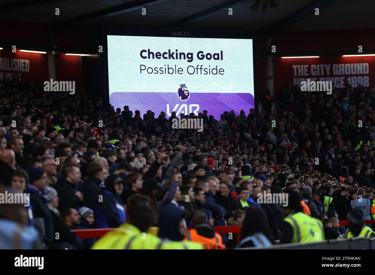 Checking goal possible offside hi-res stock photography and images - Alamy