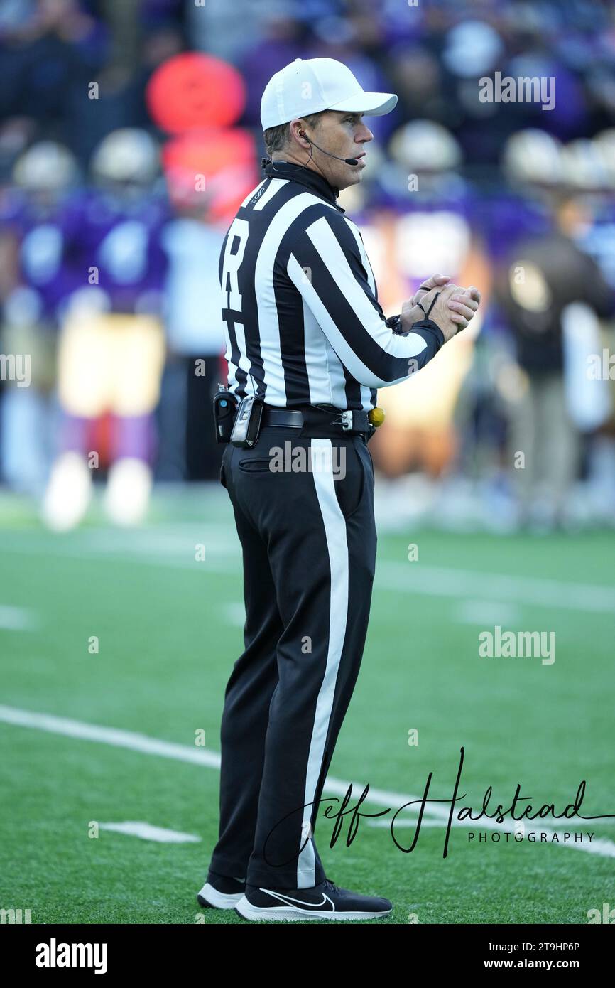 SEATTLE, WA - NOVEMBER 25: Referee Matthew Richards looks on during a ...