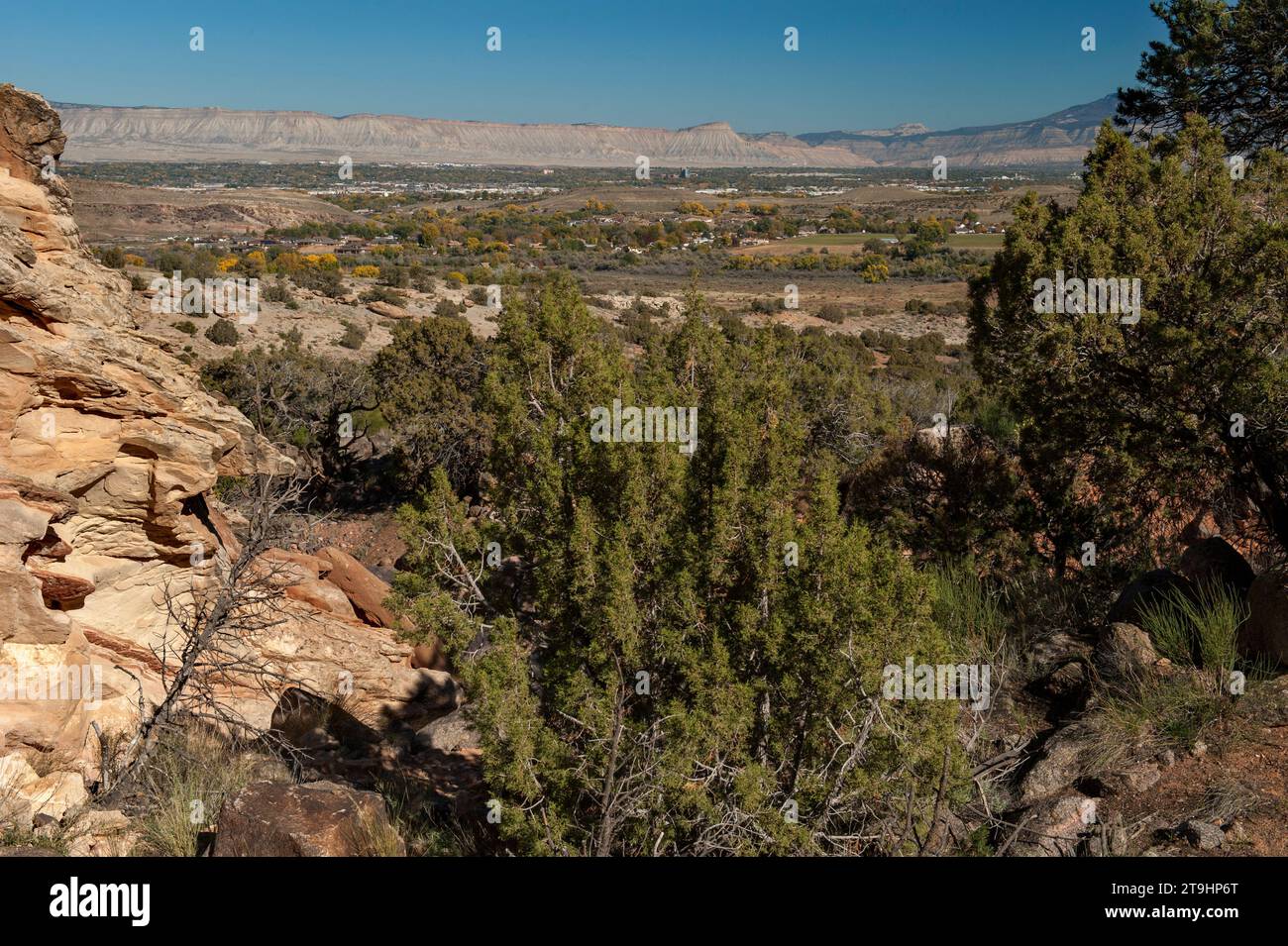 The view across the Grand Valley - Grand Junction, the Book Cliffs and ...