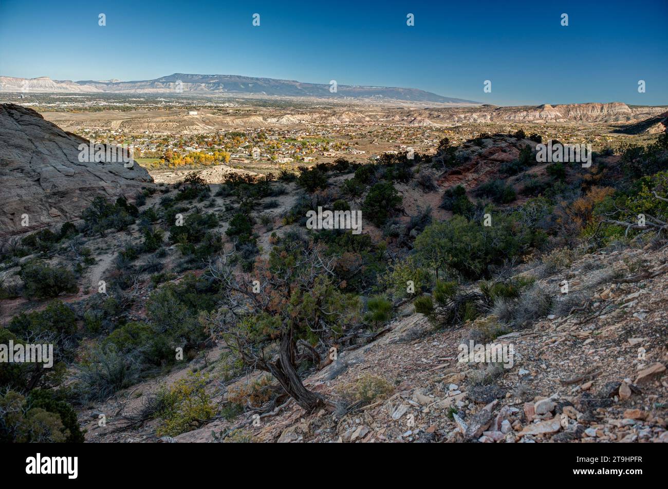 Grand Junction, the Grand Mesa and Mt. Garfield as seen from the ...