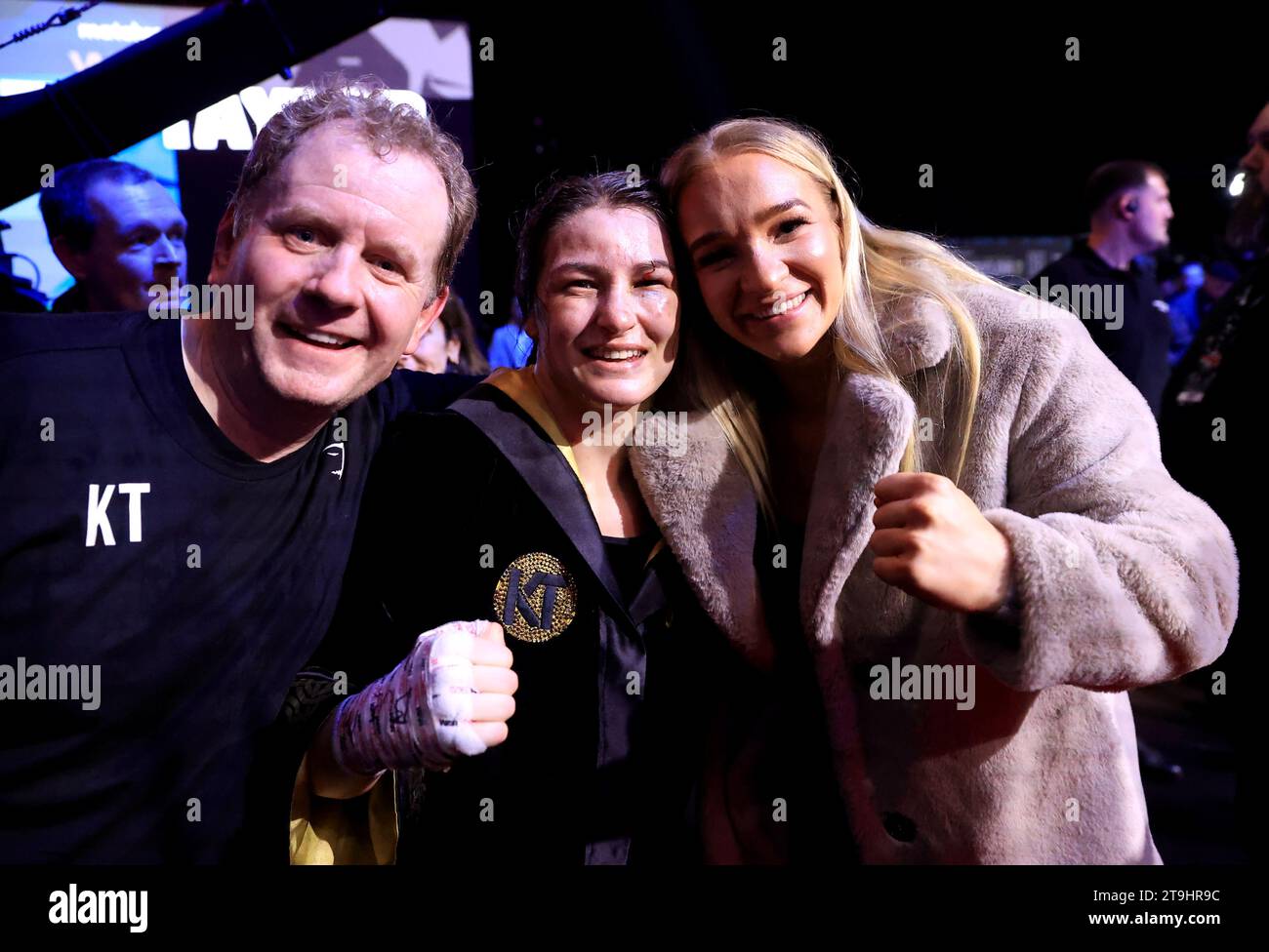 Katie Taylor (centre) with Brian Peters and Amy Broadhurst after ...