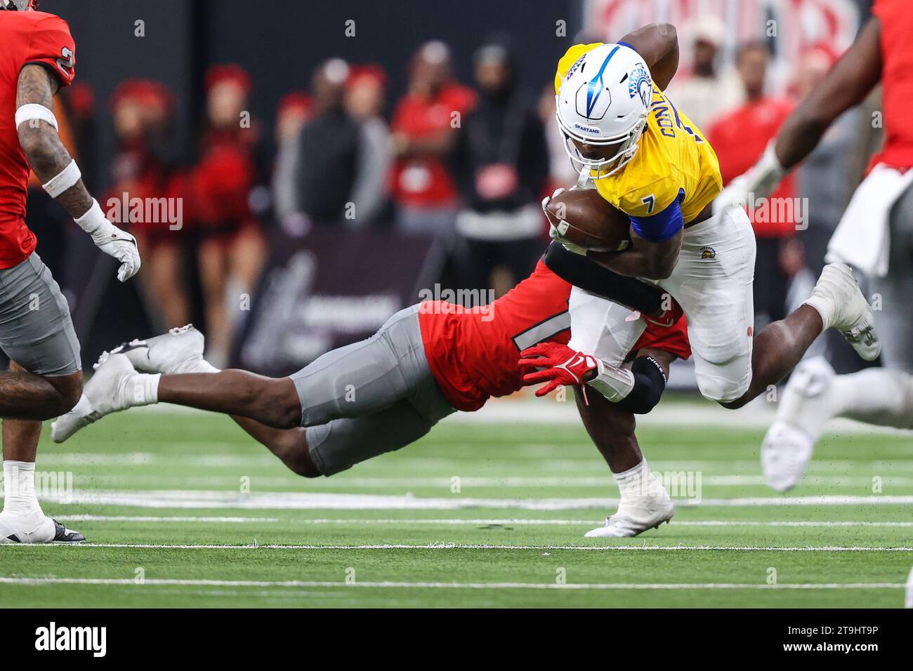 Las Vegas, NV, USA. 25th Nov, 2023. San Jose State Spartans running ...
