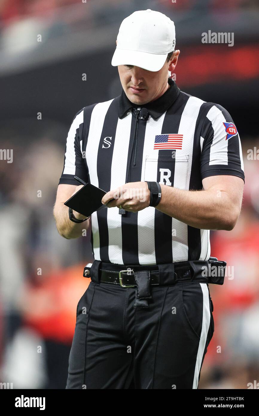 Las Vegas, NV, USA. 25th Nov, 2023. Referee Nolan Dumas on the field ...
