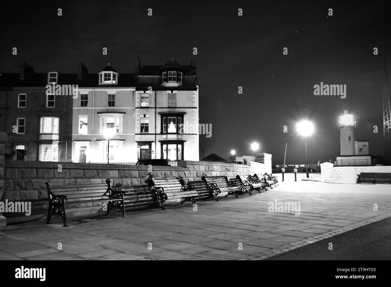 Black and white image of The Headland, Hartlepool on the North East ...