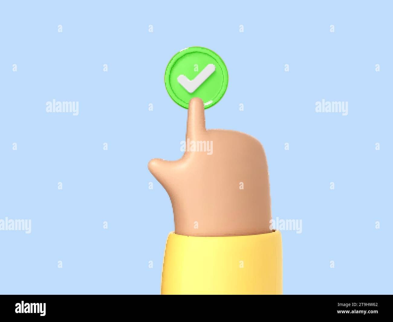 Cartoon positive tick symbol Stock Vector Images - Alamy
