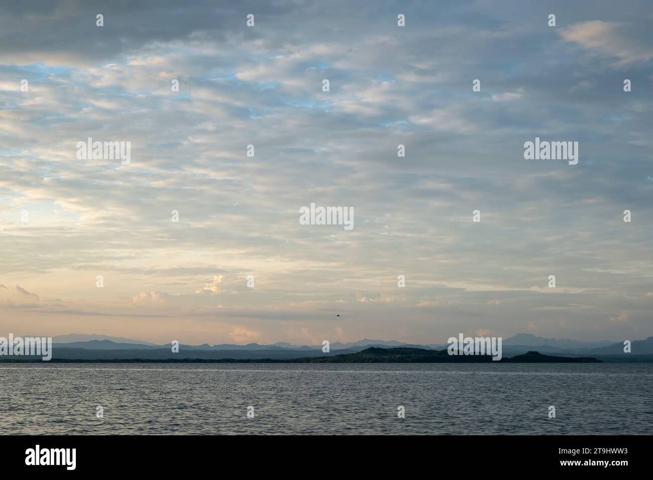 Coastline Seen From Afar with Volcanic Mountain Ranges with Lush ...