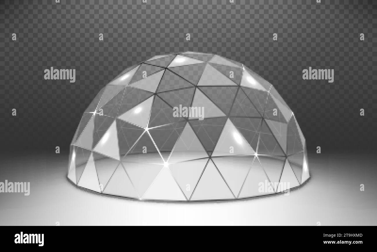 Vector Empty Glass Spherical Dome Round Glass Dome With Frame Stock Vector Image And Art Alamy