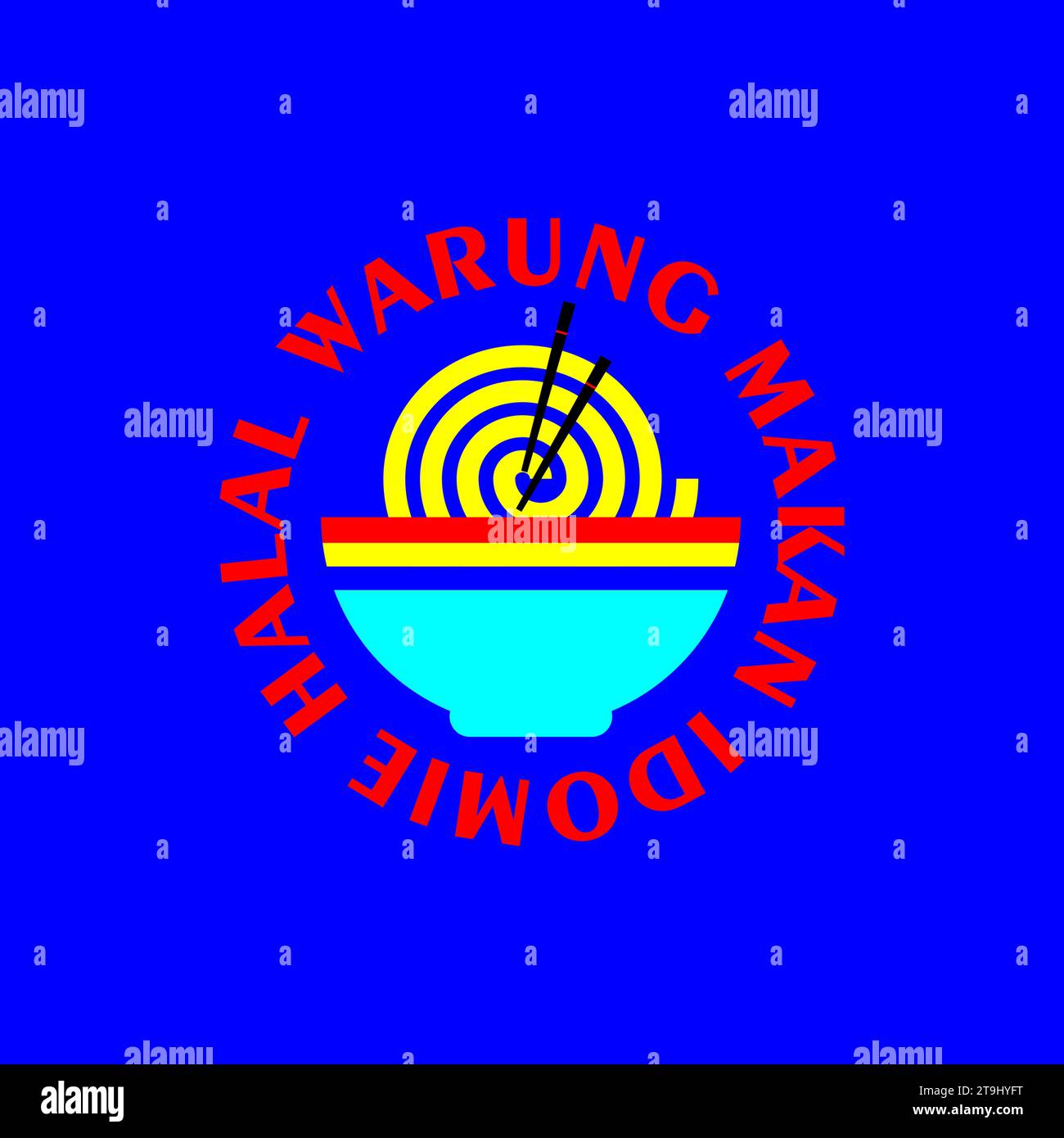 Noodle-based food symbol or logo design. Warung makan indomie halal ...