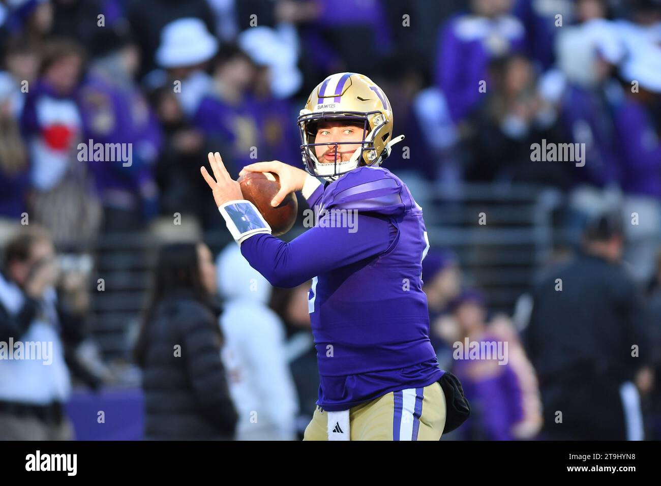 Seattle, WA, USA. 25th Nov, 2023. Washington Huskies quarterback Dylan ...