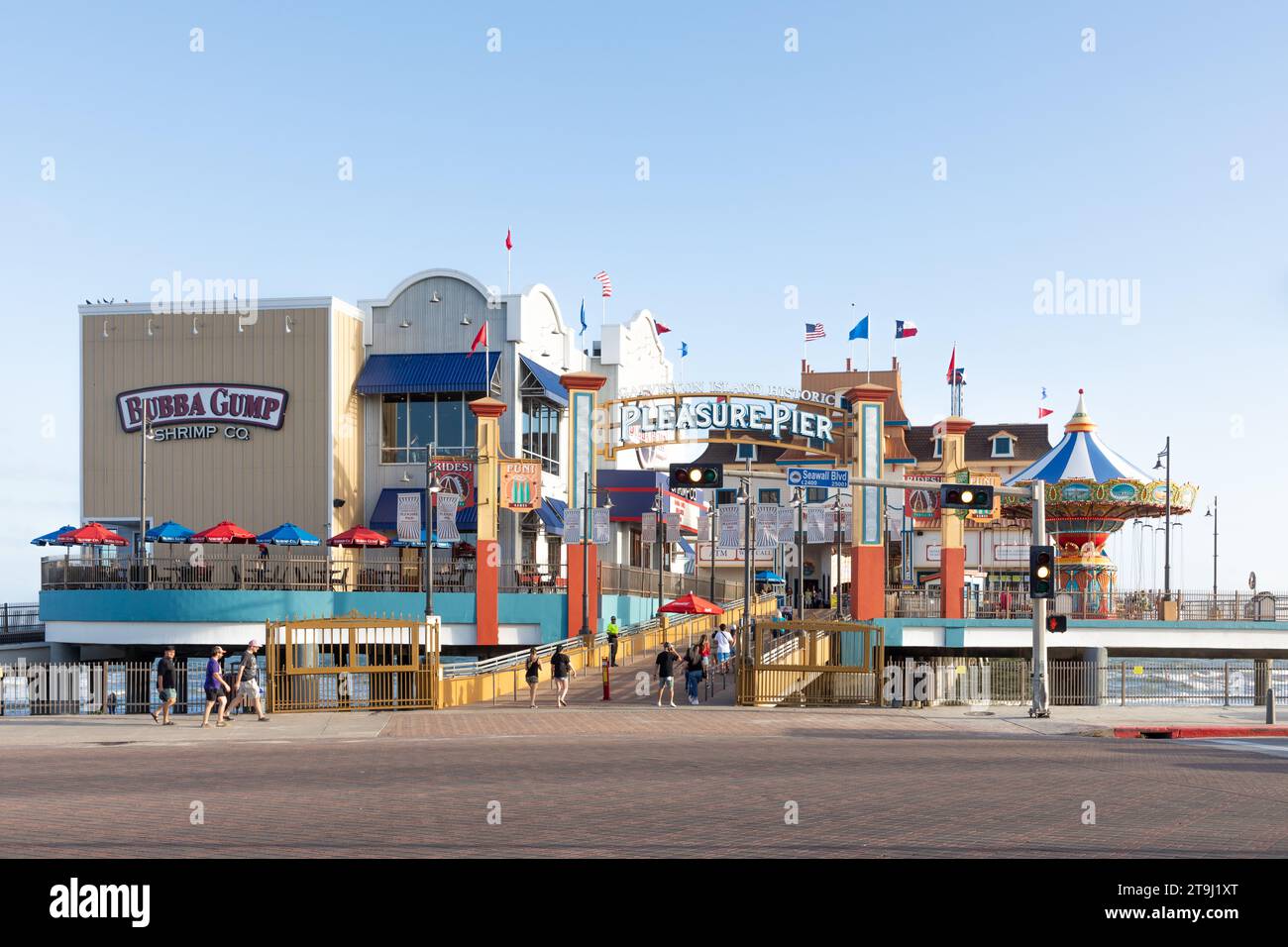 Galveston, USA - October 28, 2023: Pleasure Pier in Galveston Island in ...