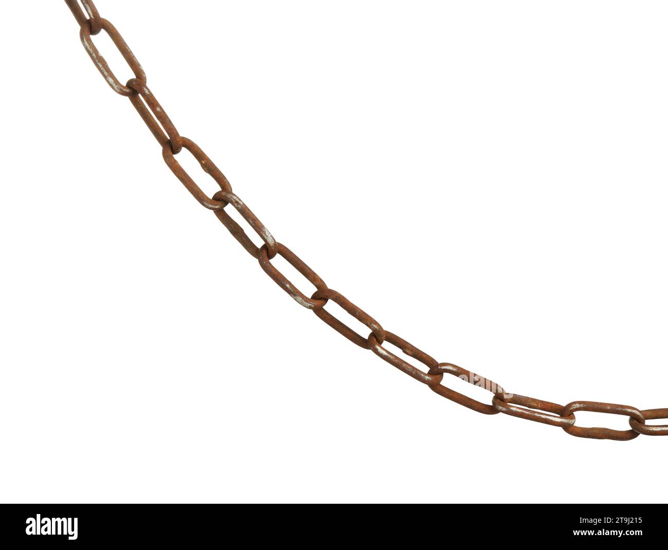 One rusty metal chain isolated on white Stock Photo - Alamy