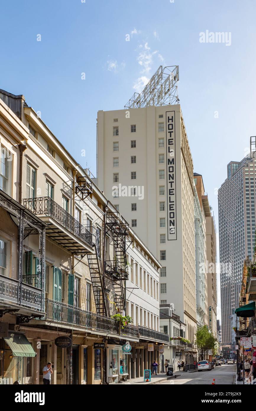 New Orleans, USA - October 24, 2023: view to facade of four-star luxury ...